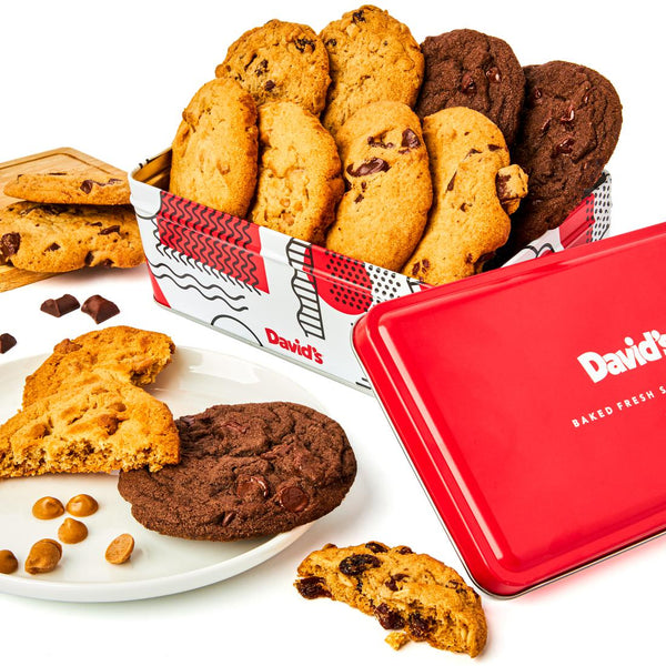 Fresh Baked Assorted Cookies Tin - Sweet Sampler – David's Cookies